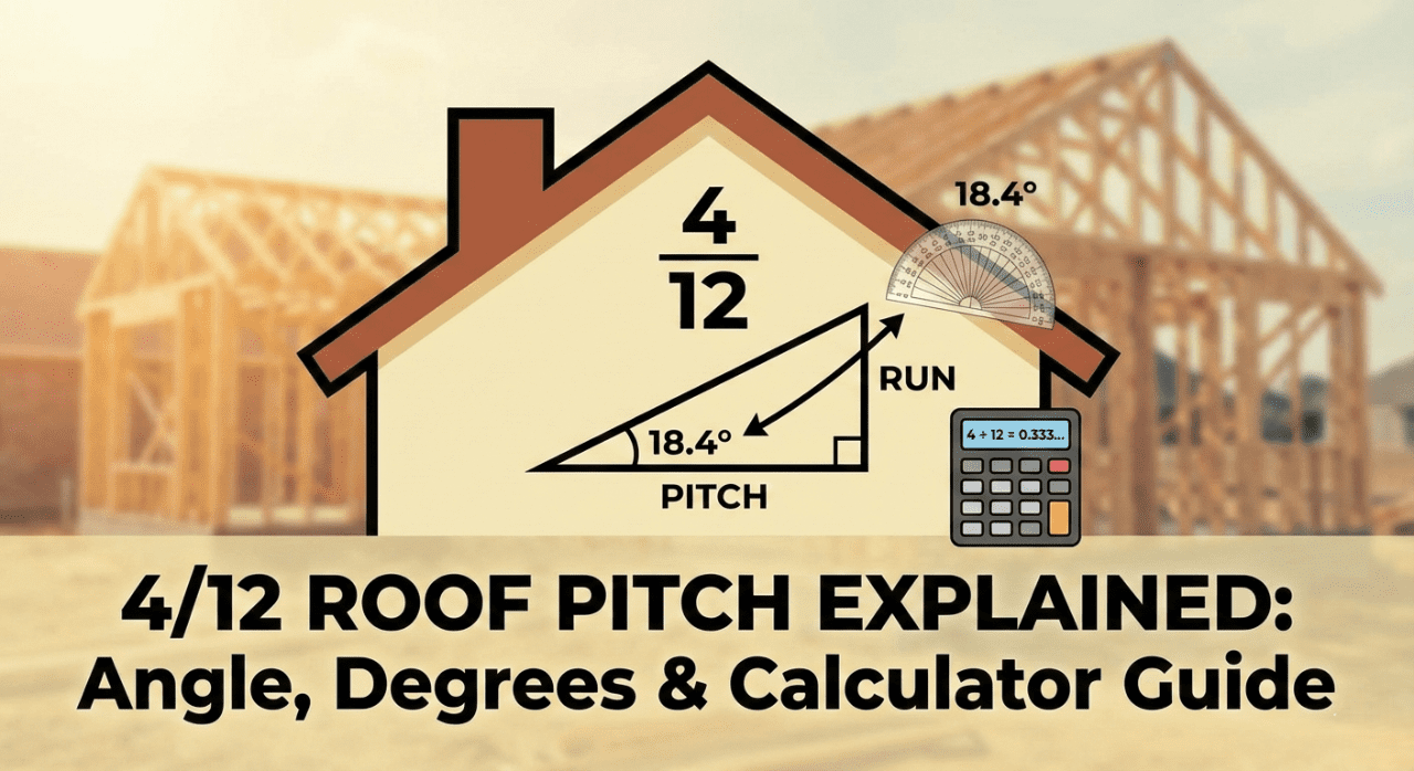 4/12 Roof Pitch Explained: Angle, Degrees & Calculator Guide